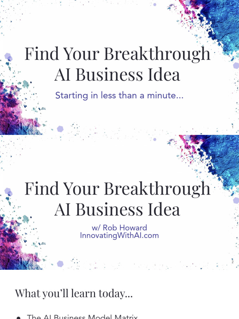 Find-Your-Breakthrough-AI-Business-Idea | PDF | Artificial Intelligence | Intelligence (AI ...