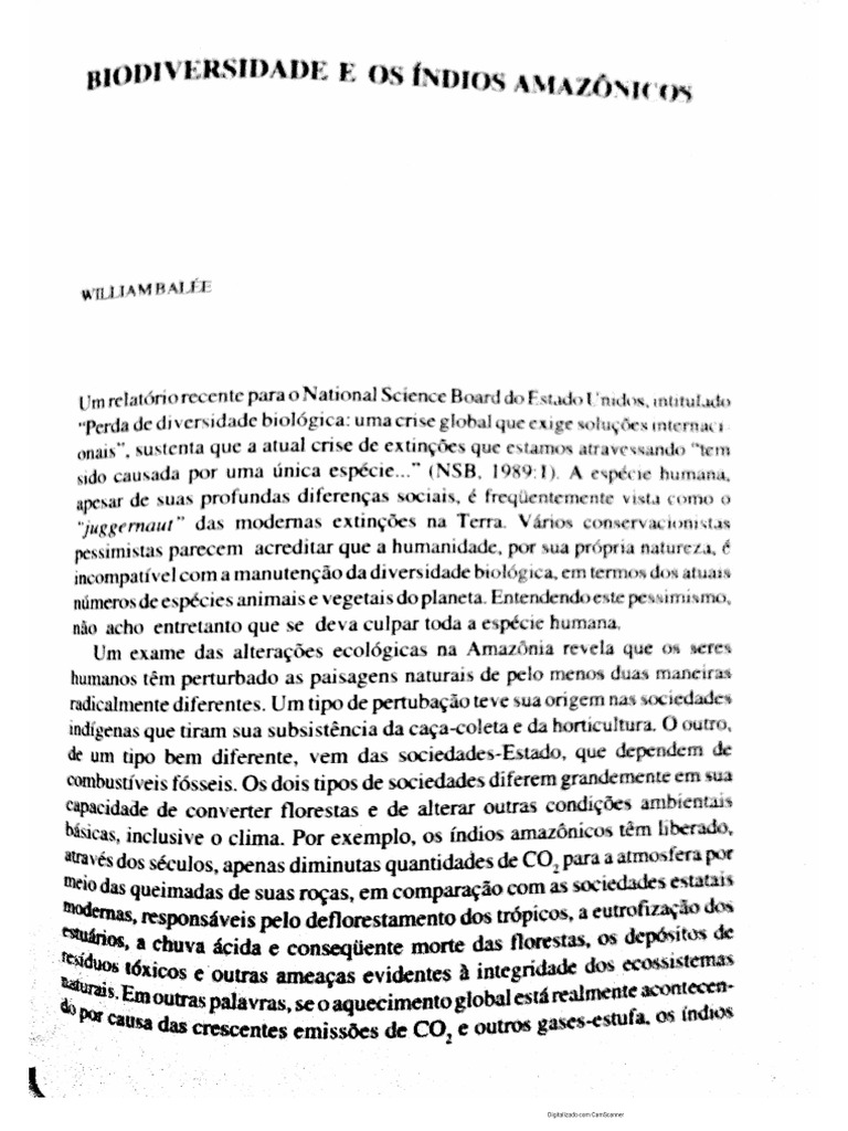 BALEE, W - Biodiversidade e Os Índios Amazônicos | PDF