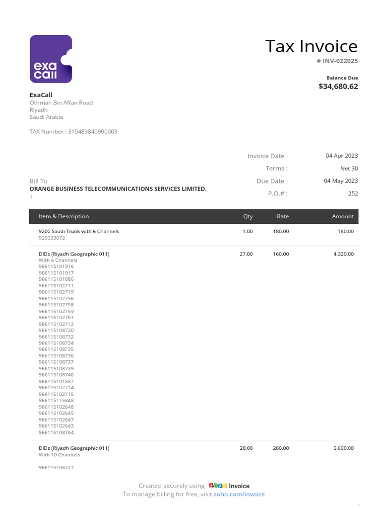 Invoice for Telecom Services | PDF | Service Industries | Government ...
