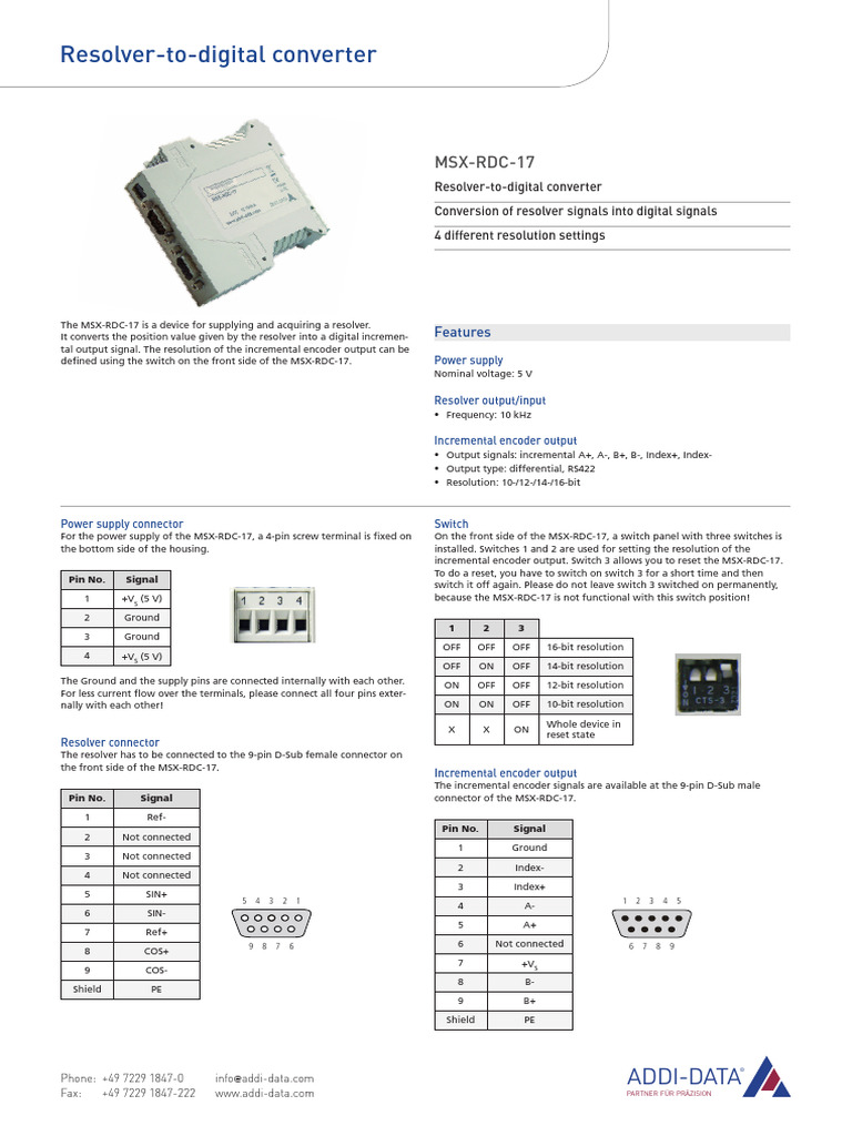 3 - Addi-Data - MSX-RDC-17 | PDF | Power Supply | Electronic Engineering