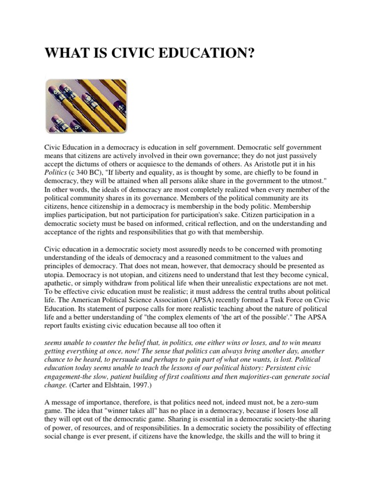 Civic Education for Active Citizens | PDF | Democracy | Political ...