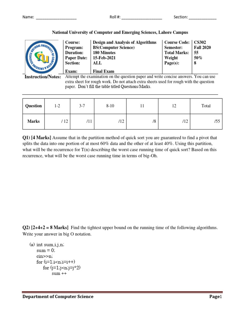 Final Fall 2020 | PDF