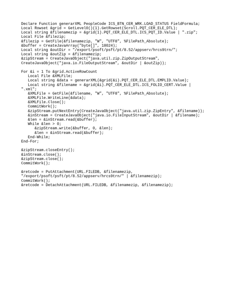 Descargar Zip Peoplecode | PDF