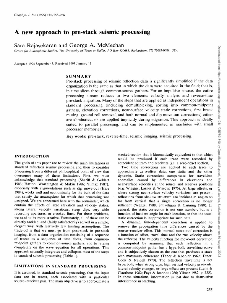 Prestack Seismic | PDF | Waves | Reflection Seismology