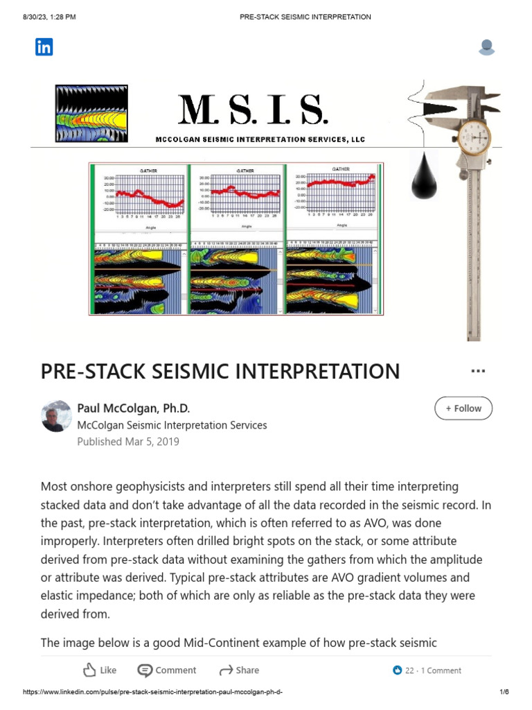 Pre-Stack Seismic Interpretation | PDF | Petroleum Reservoir