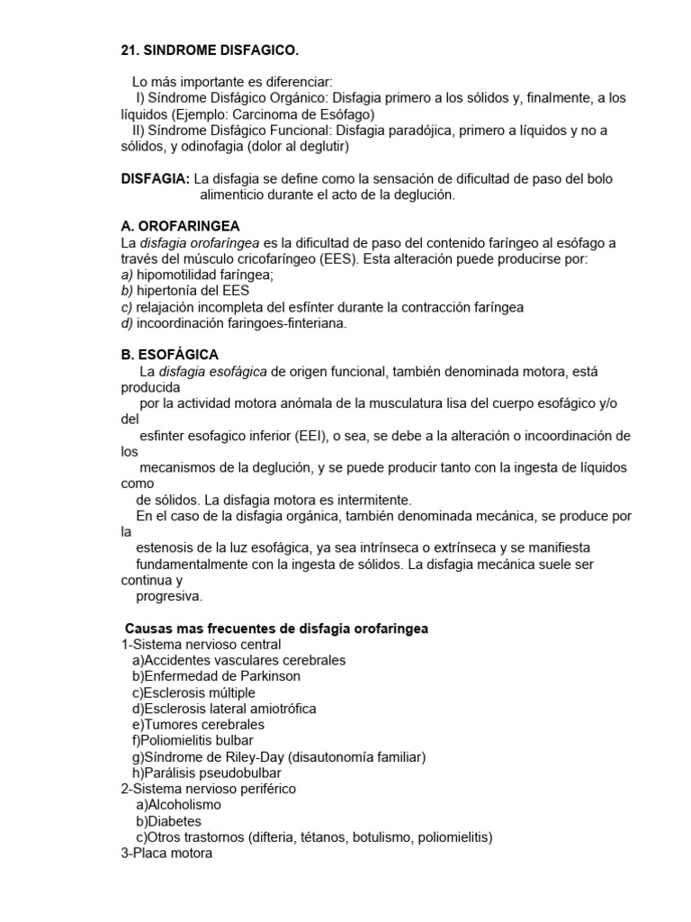 Guía de Disfagia: Tipos y Causas | PDF | La enfermedad por reflujo ...