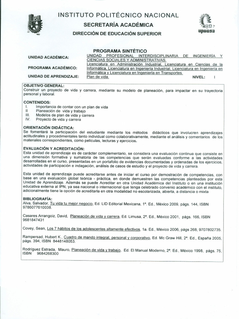 Plan De Vida Pdf