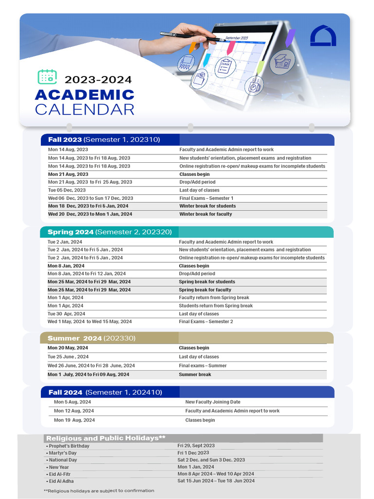 HCT 2023-24 - Academic-Calendar - Eng | PDF | Academic Term | Social ...