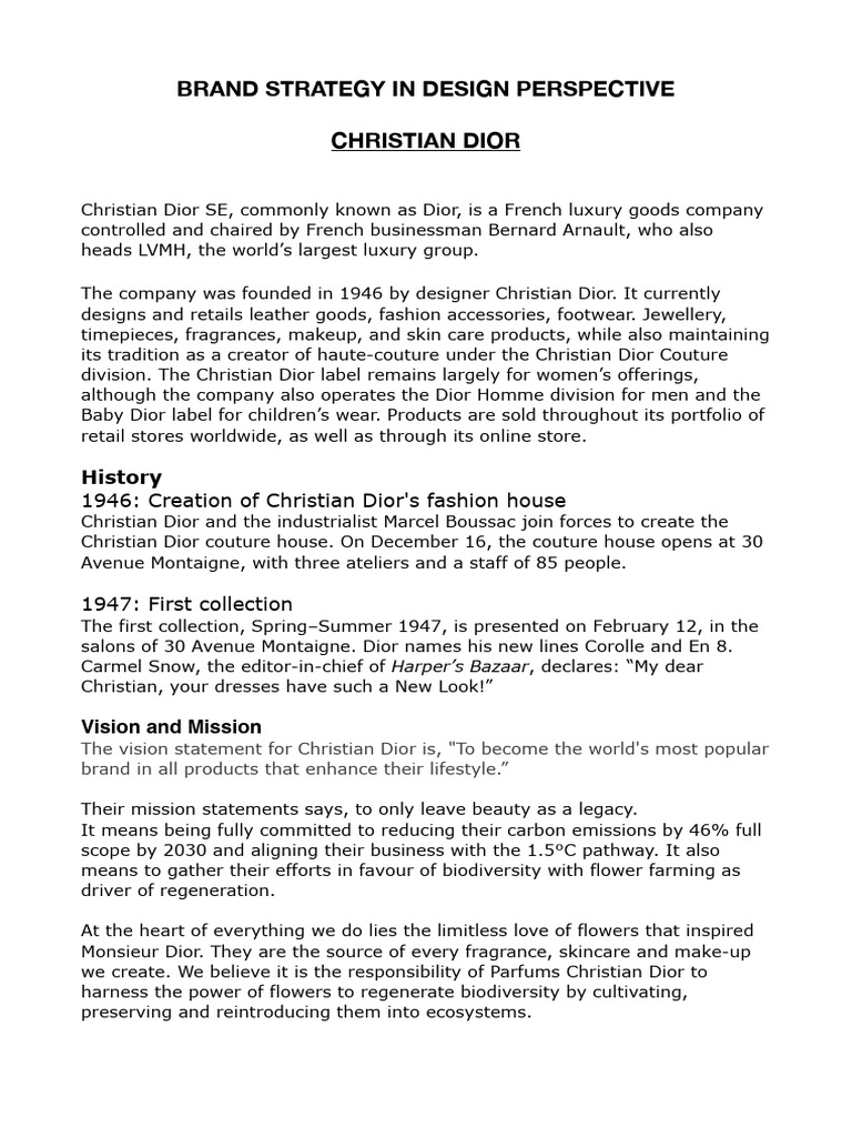 Dior Brand Strategy PDF | PDF | Fashion