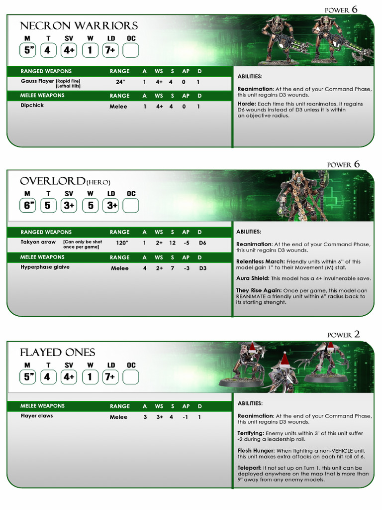 Necron Melee and Ranged Weapons Stats | PDF