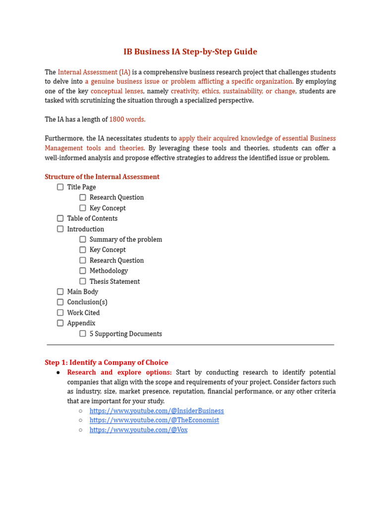 Ib Business Ia Step By Step Guide Download Free Pdf Sustainability