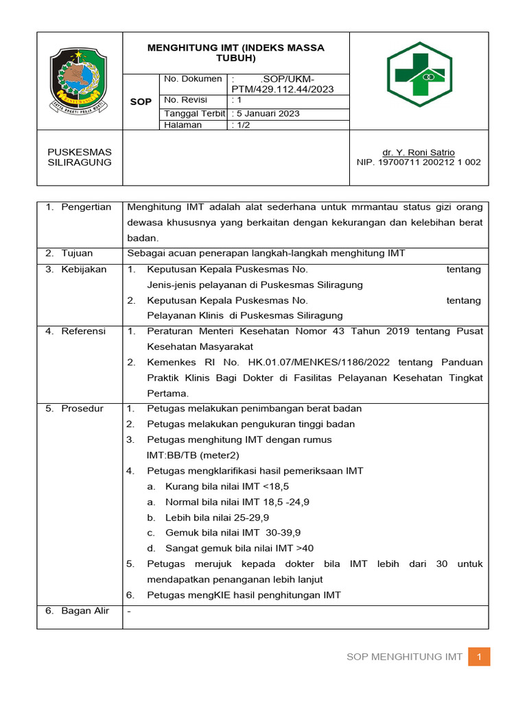 Sop Imt | PDF | Pengembangan Diri | Kesehatan Holistik