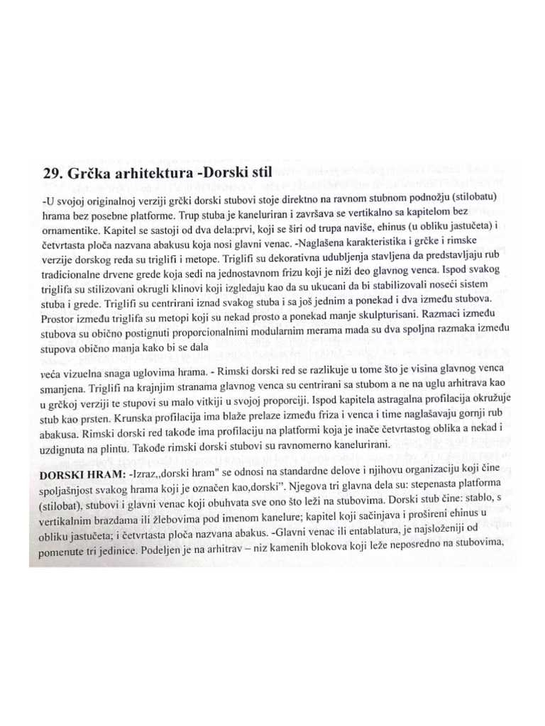 Grčka Arhitektura Dorski Stil | PDF