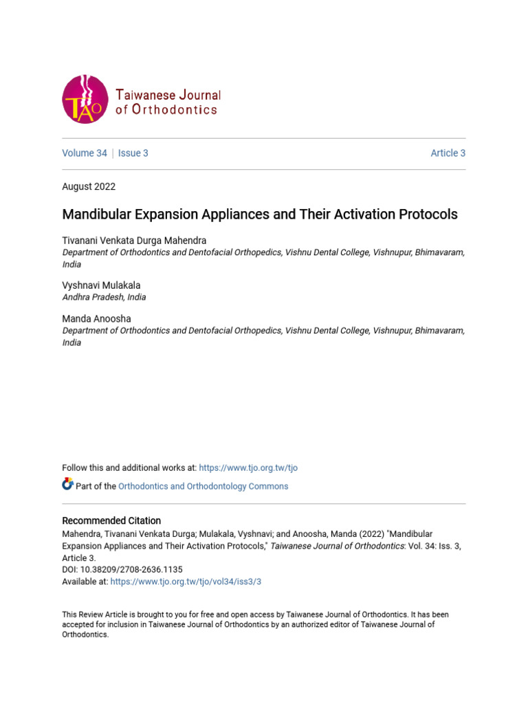 Mandibular Expansion Appliances Overview | PDF | Orthodontics ...