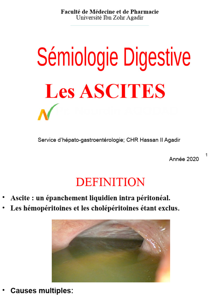 Les Ascites 2020 | PDF | Médecine | Maladies et troubles humains