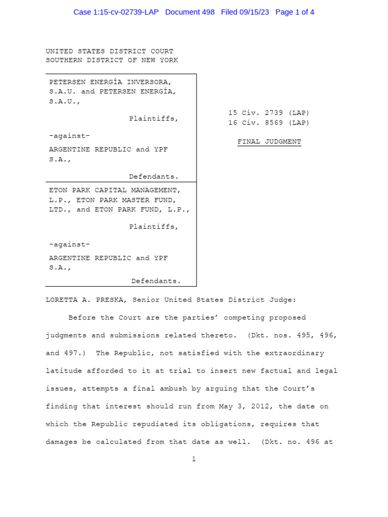 Gov Uscourts Nysd 440752 498 0 | PDF | Damages | Breach Of Contract