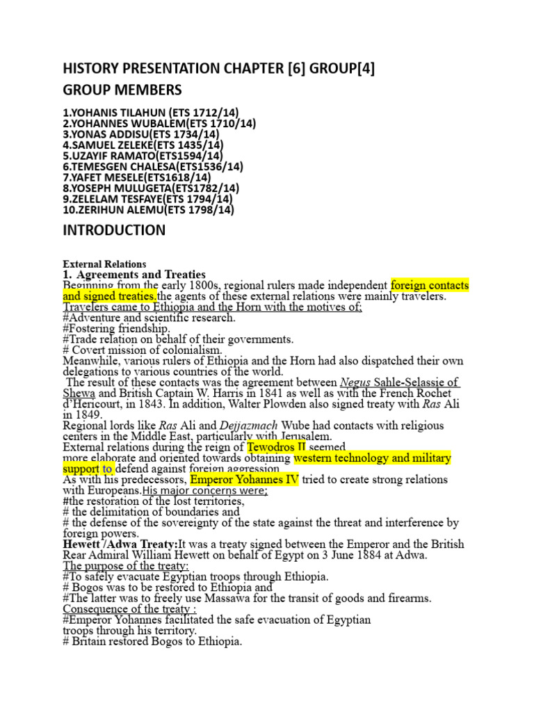 History Presentation Chapter Six | PDF | Ethiopia | Horn Of Africa