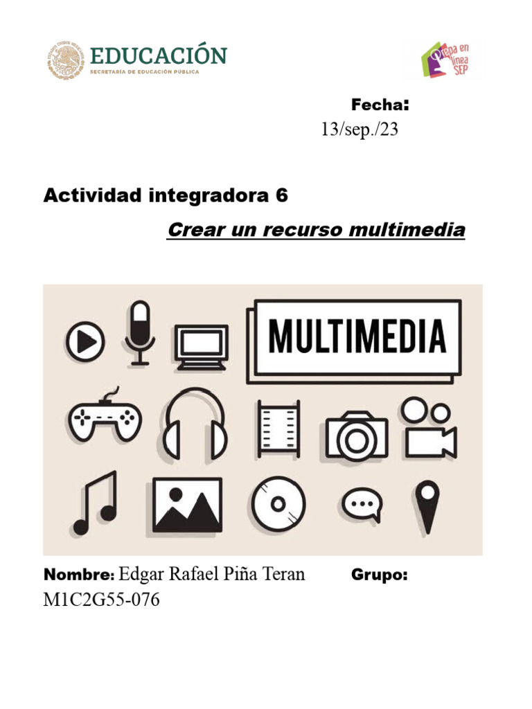 Actividad Integradora 6: Crear Un Recurso Multimedia | PDF