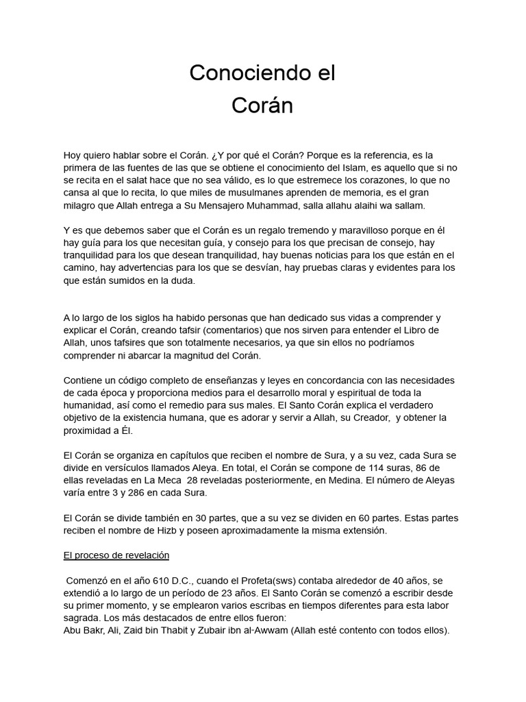 Conociendo El Corán | PDF | Corán | Islam
