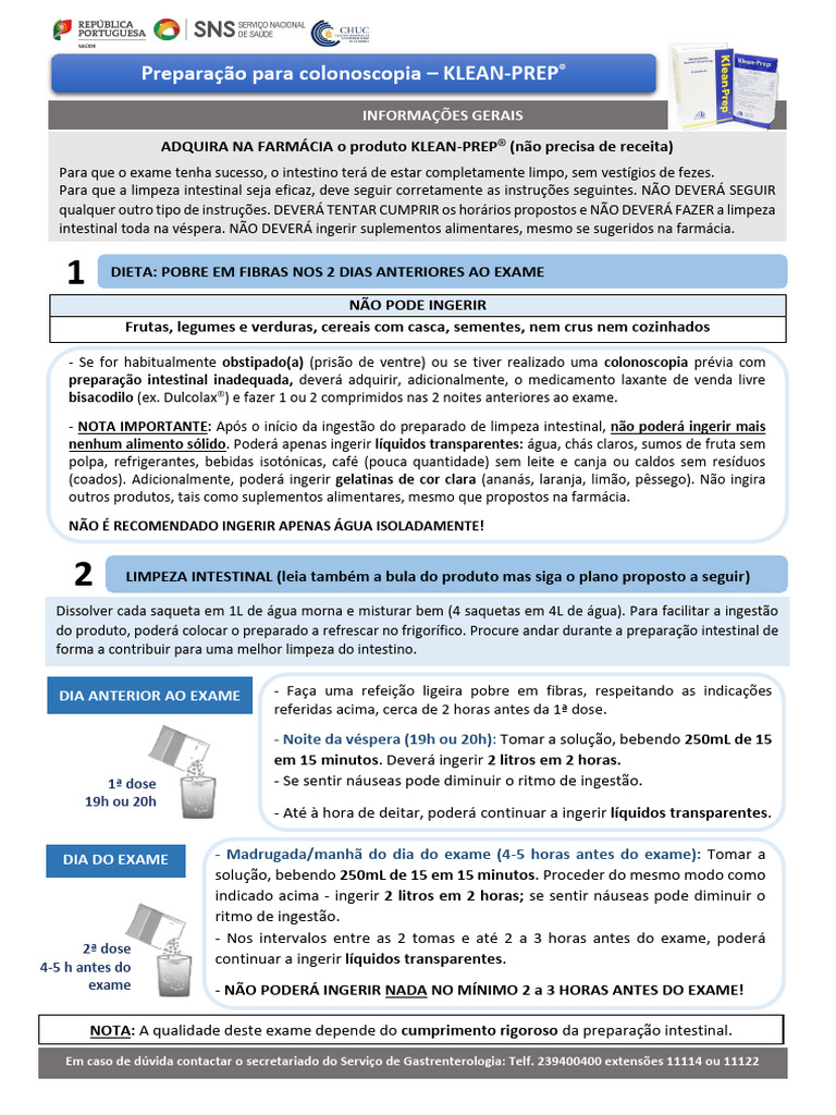 4 Preparacao para Colonoscopia Klean Prep | PDF | Colonoscopia | Aspirina
