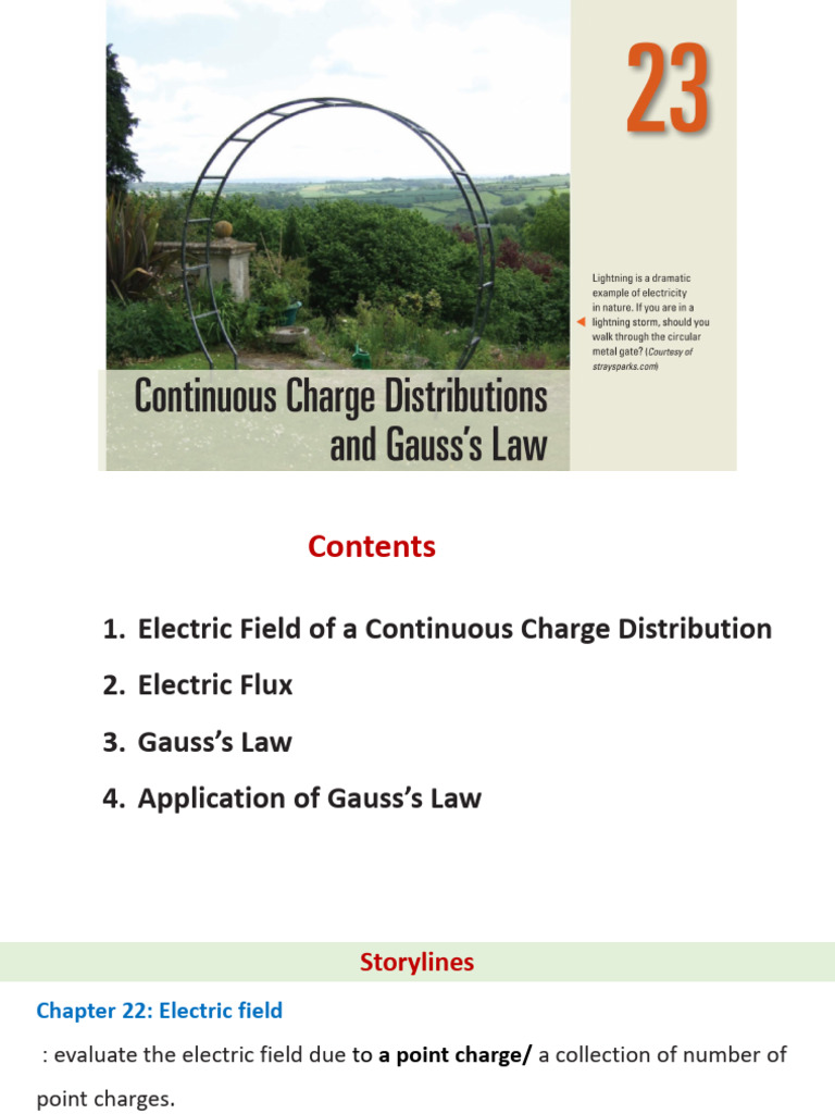 PHY2 Chapter 23 Gauss Law | PDF | Flux | Electric Field