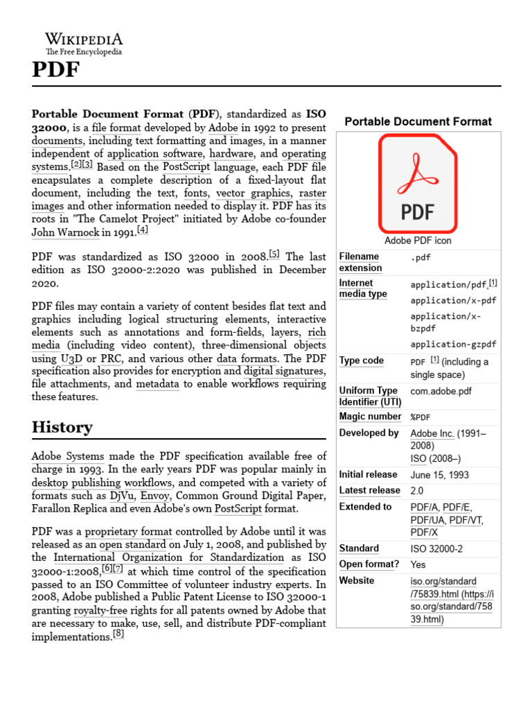 PDF - Wikipedia | PDF | Software | Computing