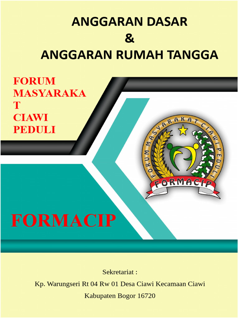 Anggaran Dasar LSM Formacip | PDF