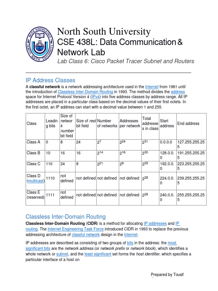 CSE 338-438 Lab Manual 6 (Spring 23) | PDF | Ip Address | Gateway ...