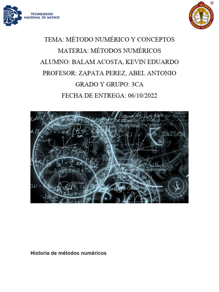 Tema y Conceptos de Metodos Numericos | PDF | Exactitud y precisión | Análisis numérico