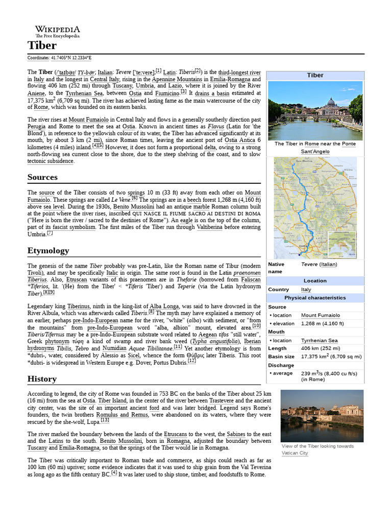 Tiber | PDF | Earth Sciences | Physical Geography