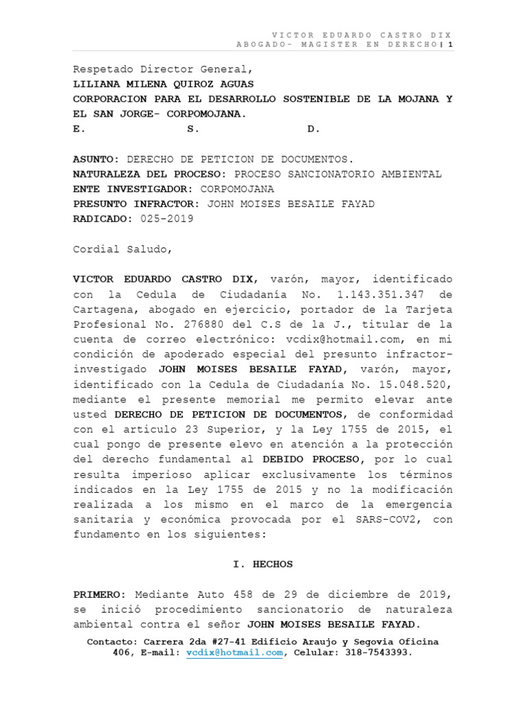 Derecho de Peticion de Documentos | PDF | Petición | Justicia