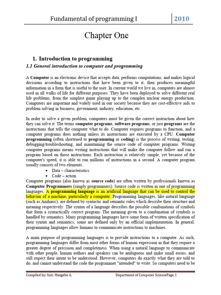 C++ Module Chapter 1 | PDF