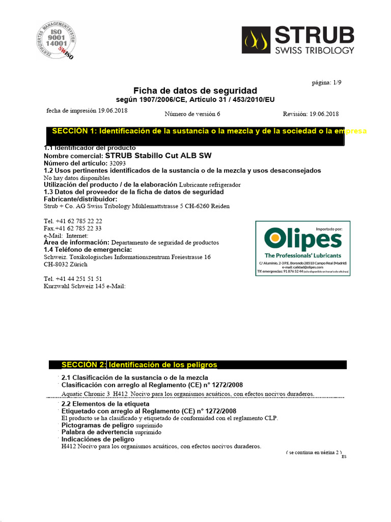Sello As Built: Ficha de Seguridad STRUB | PDF | Naturaleza ...