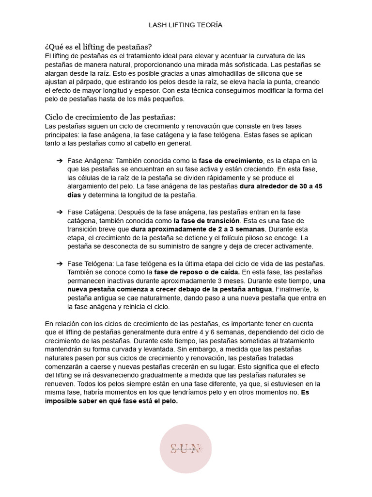 Lash Lifting Teoría | PDF | Química