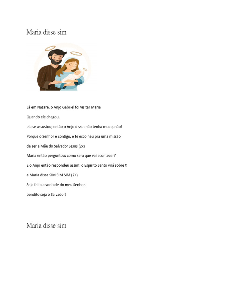 Musica Maria Disse Sim | PDF
