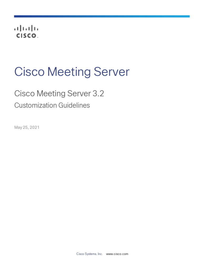 Cisco Meeting Server 3 2 Customization Guidelines | PDF | Networking ...