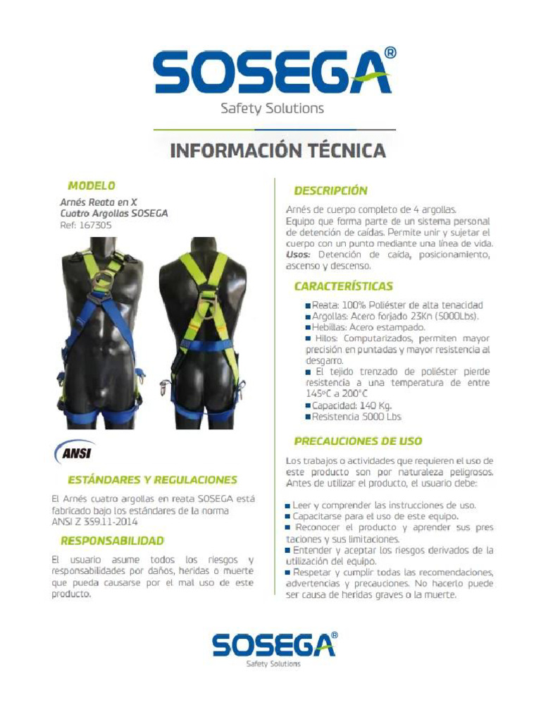 Arnes en X 4 Argollas Sosega | PDF