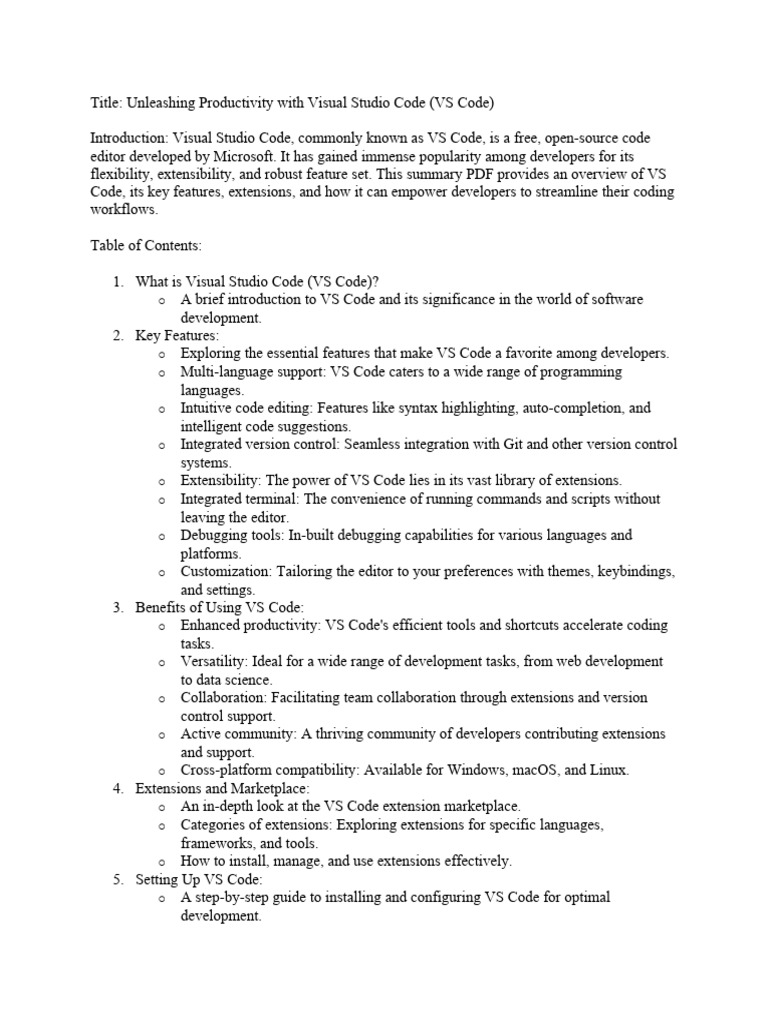 VsCode Notes | Download Free PDF | Computer Programming | Source Code