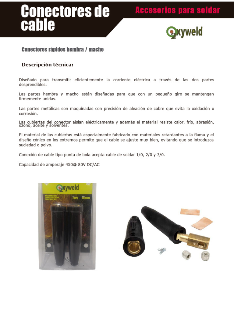 Ficha Tecnica Conector Cable N8C0010 | PDF