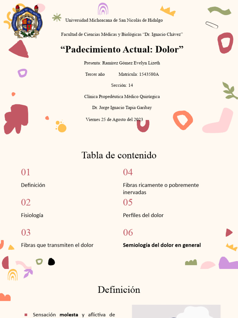 Tipos y Perfiles del Dolor Humano | PDF | Dolor | Síntomas y signos