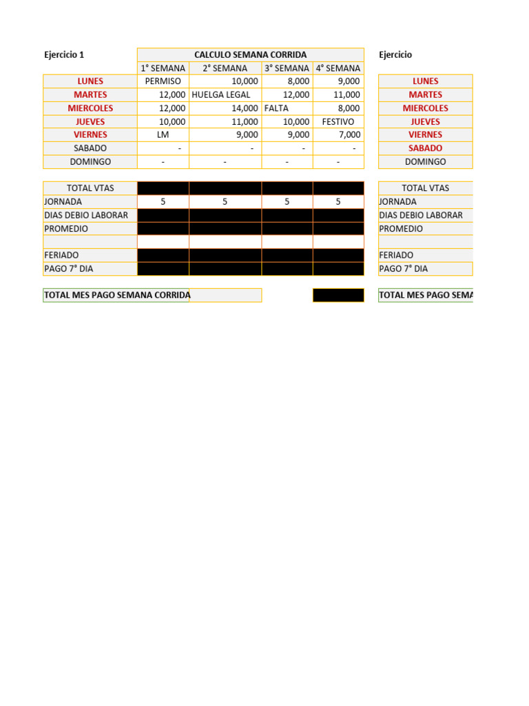 Ejercicios Semana Corrida | PDF