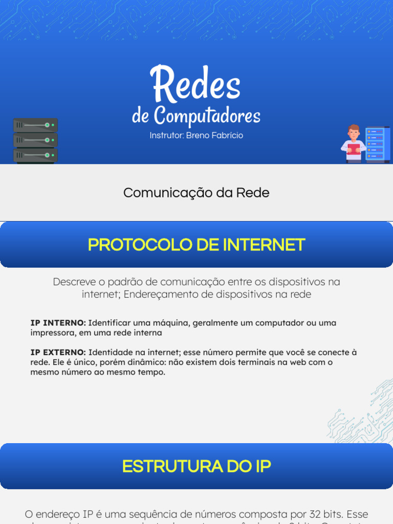 Aula 05 - Redes | PDF | Endereço de IP | Rede de computadores