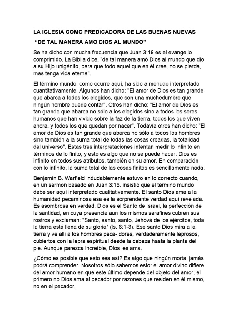 La Iglesia Como Predicadora de Las Buenas Nuevas | PDF