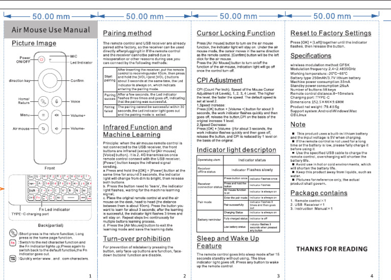 W3-Air Mouse User Manual | PDF