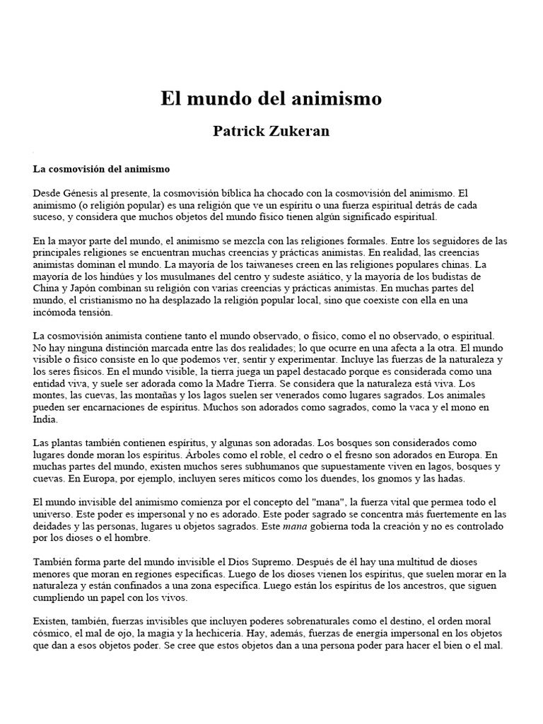 El Mundo Del Animismo | PDF | Brujería | Dios