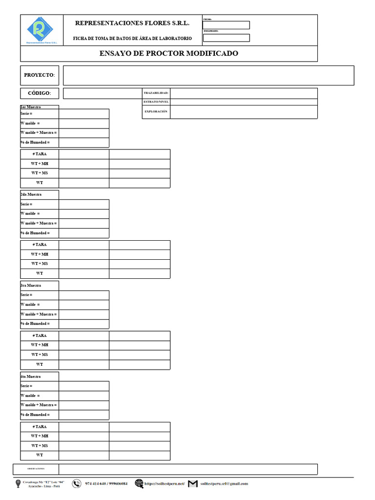 Hojas Imprimir Ensayo 2. Proctor | PDF