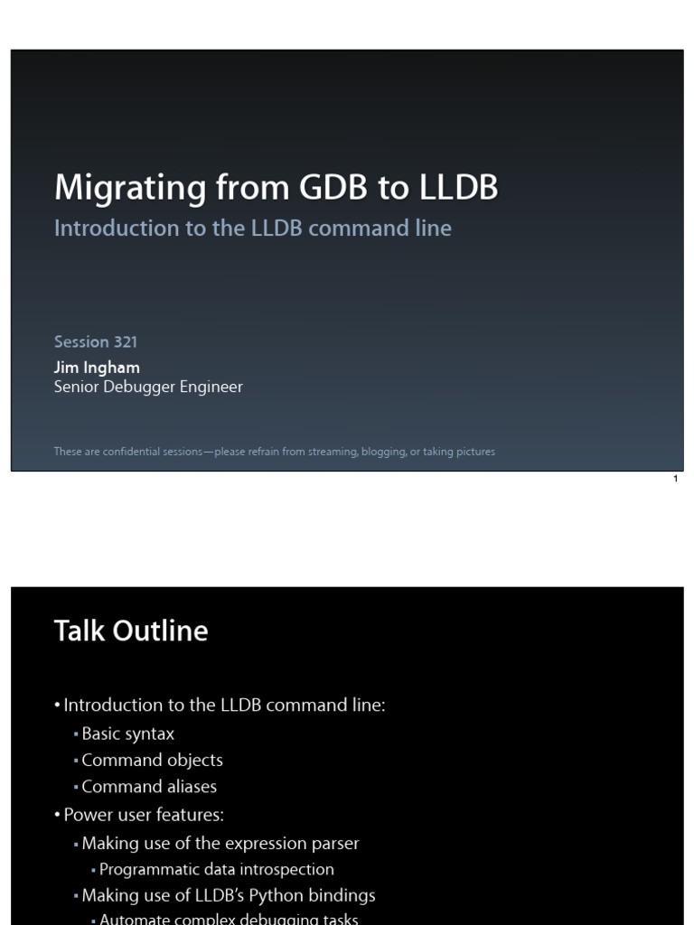 (2011) (Session 321) Migrating From GDB To LLDB | PDF | Regular Expression | Parameter (Computer ...