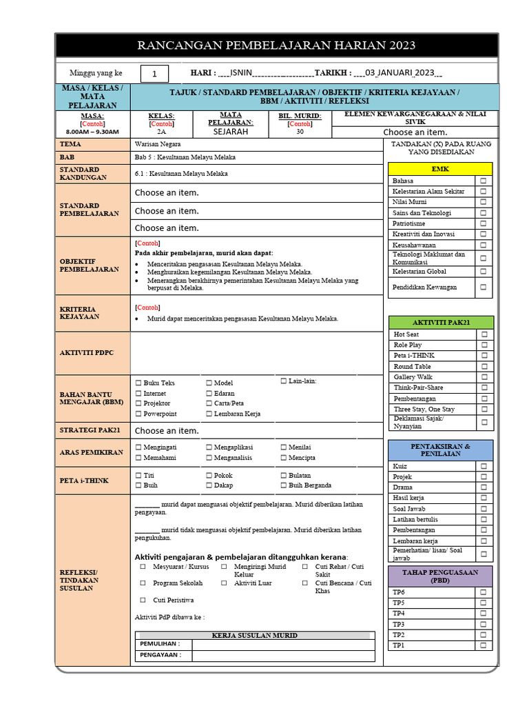 E-RPH Sejarah Ting. 2 (Bab 5) - 2023 | PDF
