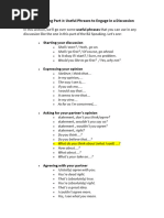 Useful Phrases and Connectors For Discussion - Speaking Exam - B2 First ...