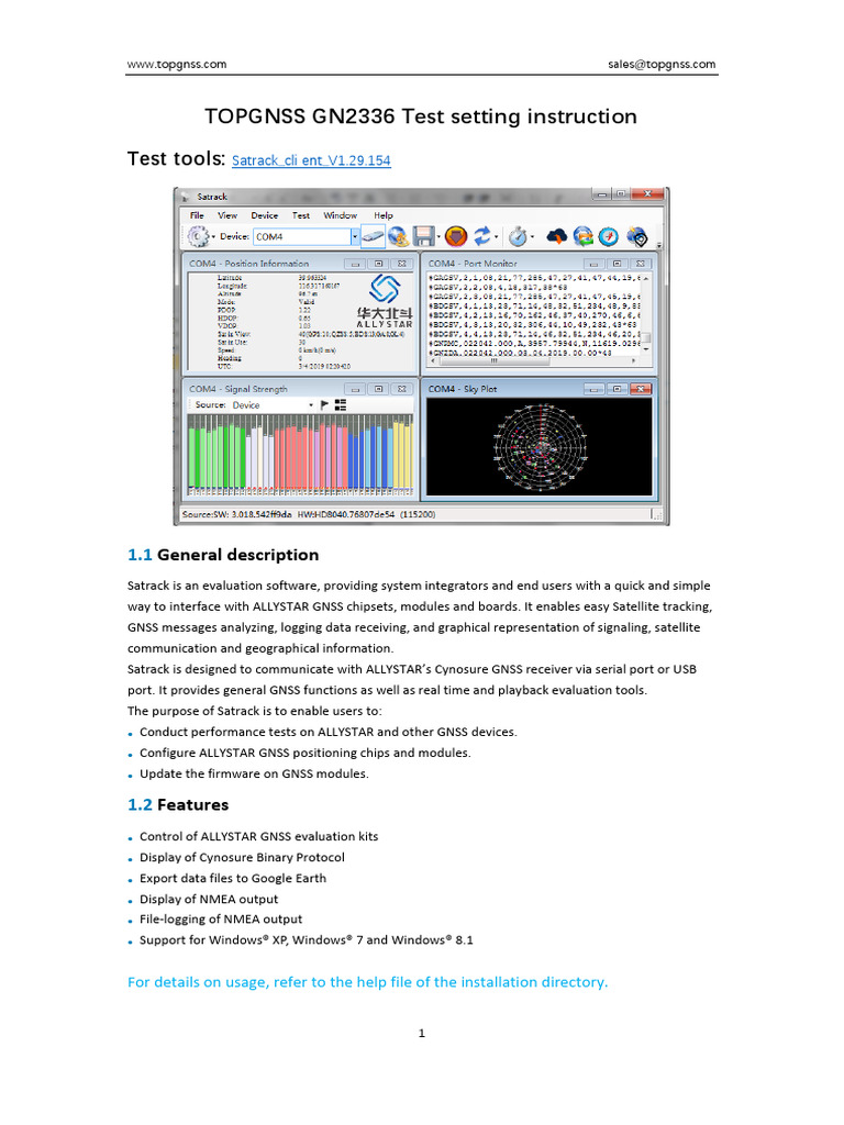 TOPGNSS GN2336 Test Setting Instruction | PDF | Microsoft Windows | Usb
